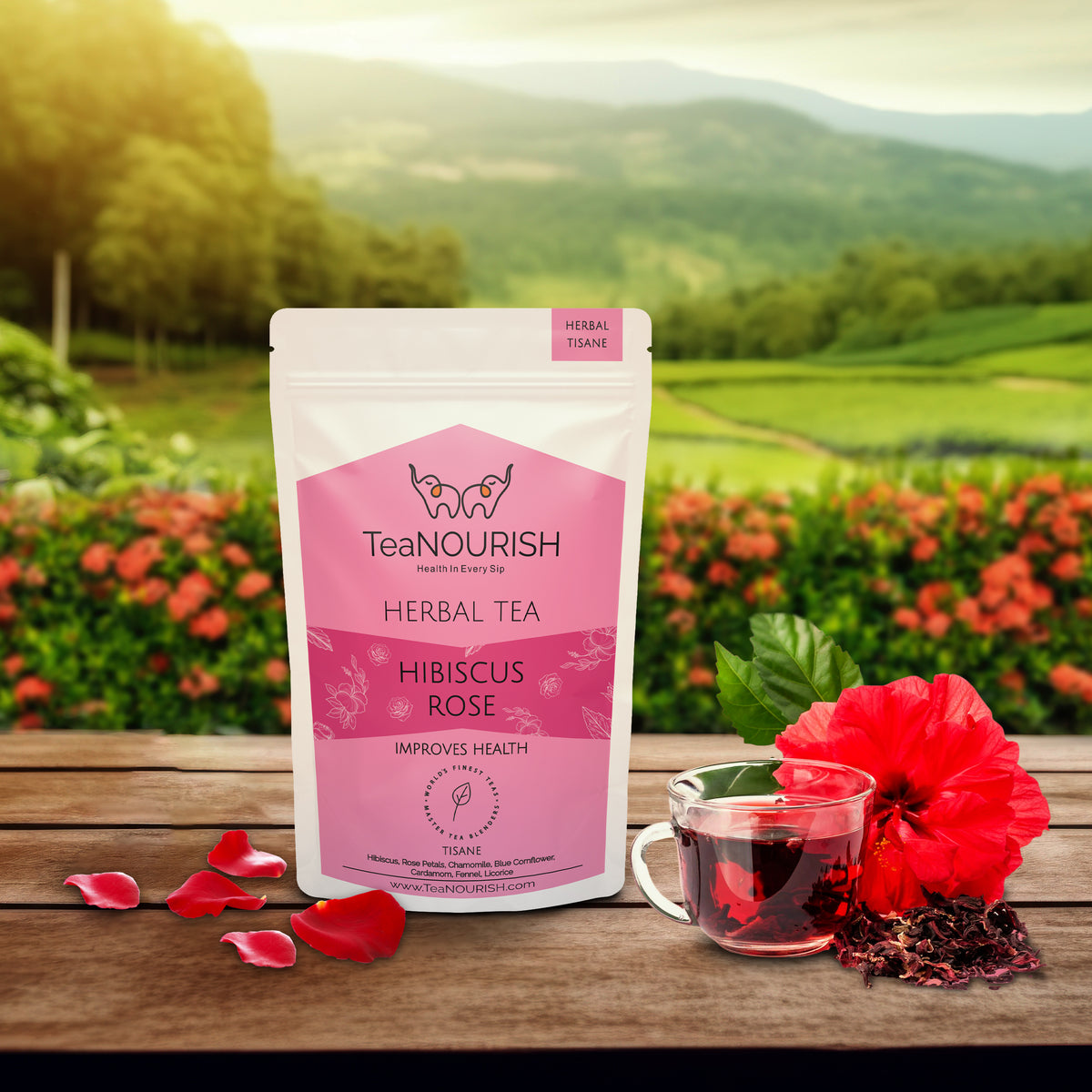 Hibiscus Rose Herbal Tea | Tea Nourish – teanourish.in